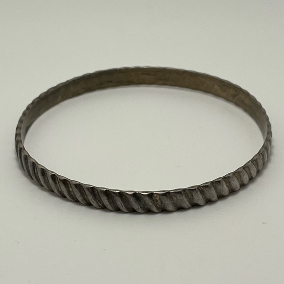 Vintage | Jewelry | Vintage Silver Bangle Bracelet Ridgedrope Mexico | Poshmark
